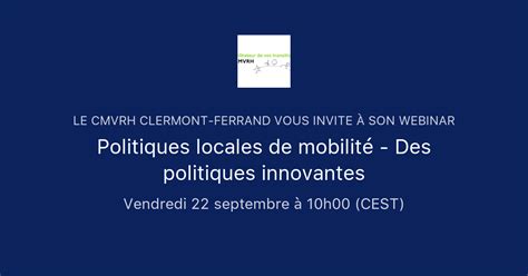 Politiques Locales De Mobilité Des Politiques Innovantes Le Cmvrh