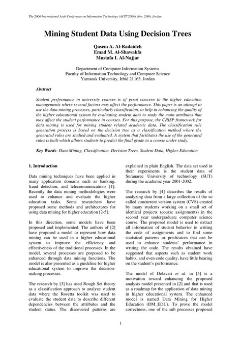 Pdf Mining Student Data Using Decision Trees