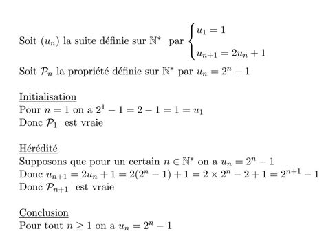 Quelquun Peut Maider A Faire Ce Raisonnement Par R Currence Merci D