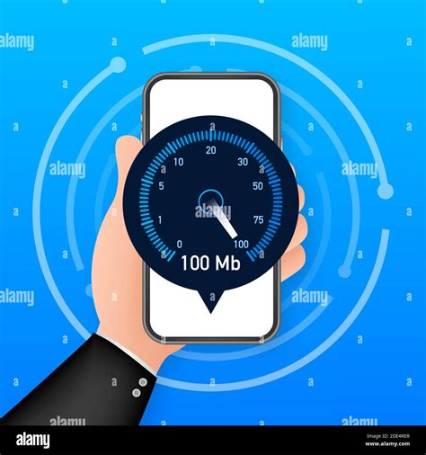 Speed Test On Smartphone Speedometer Internet Speed 100 Mb Website