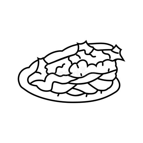Doner Kebab Turkish Cuisine Line Icon Vector Illustration Stock