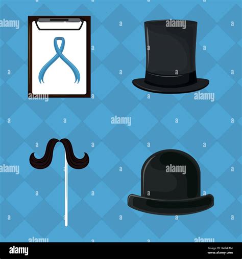 Set Of Movember Prostate Cancer Stock Vector Image And Art Alamy
