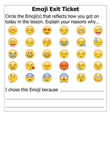 Printable Exit Tickets