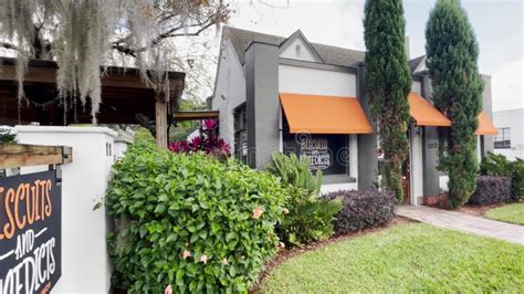 Downtown Lakeland Florida Biscuits And Benedicts Restaurant Sign And