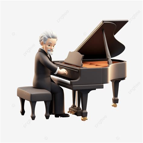 그랜드 피아노를 연주하는 남자 3d 캐릭터 일러스트 3d 캐릭터 만화 Png 일러스트 및 이미지 에 대한 무료 다운로드