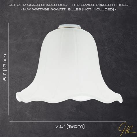 Happy Homewares Frosted White Lined Glass Shade 2 Pack Homebase
