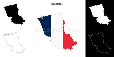 Dunkerque Outline Map Stock Vector Illustration Of Blank 361898521