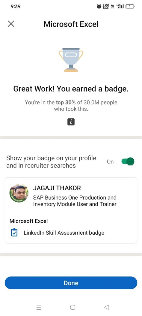 Jagaji Thakor On Linkedin Microsoft Excel Badge Linkedin Job