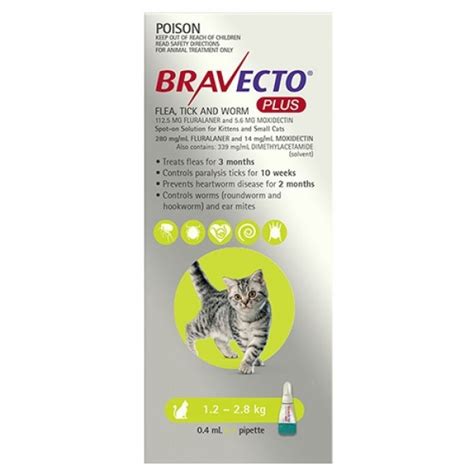 Bravecto Plus Small Cat 2 6 Lbs