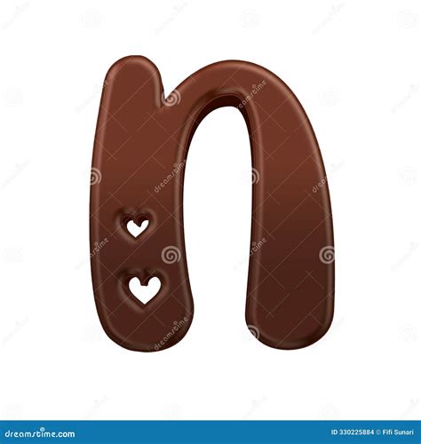 Chocolate Candy 3d Alphabet Lowercase Letter N With Heart Holes