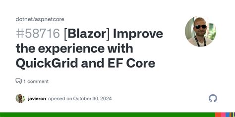 Blazor Improve The Experience With Quickgrid And Ef Core · Issue