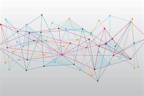 Abstract Colorful Polygonal Space Background With Connecting Dots And Lines Stock Vector