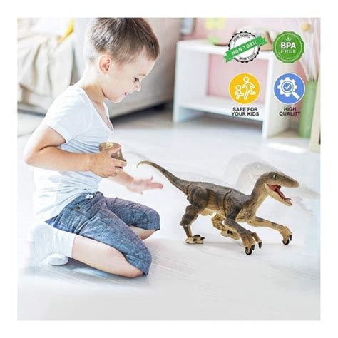 Brinquedo Dinossauro Velociraptor Controle Remoto Luz Som em Promoção
