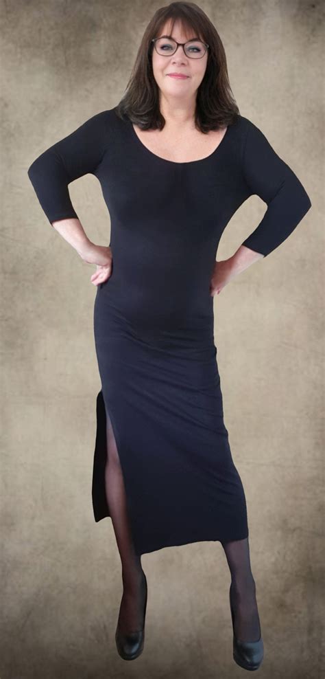 Midi Dress Black Tights Black Heels By Auntyalisonhosiery On Deviantart