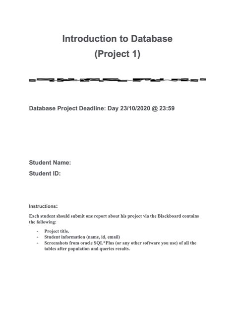 Introduction To Database Project Database Project Chegg