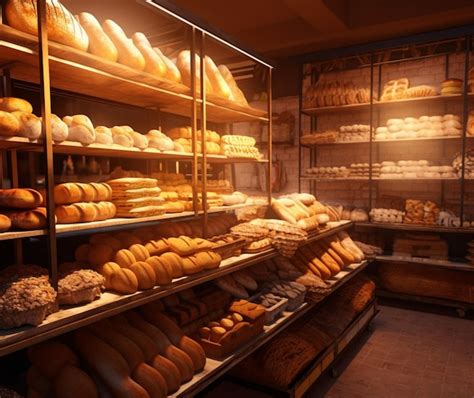 Sección De Panadería Llena De Pan Recién Horneado Foto Premium