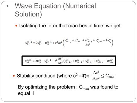 2 Dimensional Wave Equation Analytical And Numerical Solution Pptx