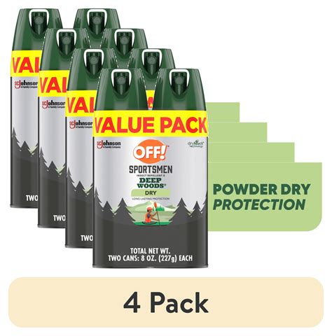 4 Pack Off Sportsmen Deep Woods Dry Insect Repellent V Deet