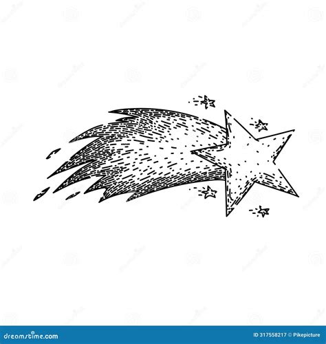 Happy Star Fall Sketch Hand Drawn Vector Stock Vector Illustration Of