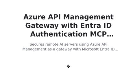 azure api management gateway with entra id authentication mcp server