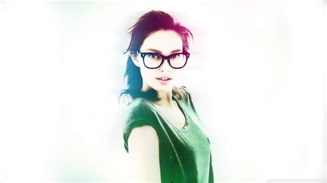Wallpaper Face Model Women With Glasses Sunglasses Green