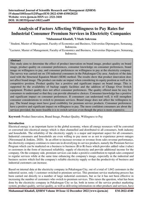Pdf Analysis Of Factors Affecting Willingness To Pay Rates For