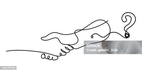 Poignée De Main Abstraite Avec Point Dinterrogation Comme Dessin Au