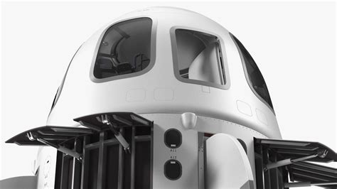 Suborbital Launch Vehicle Rocket Booster With Crew Capsule 3d Model