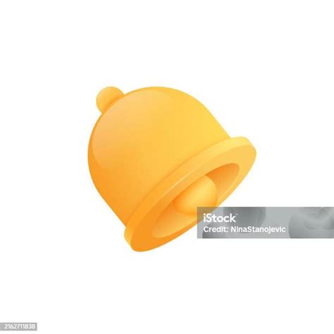 알림 아이콘 또는 알람 시계 아이콘 디자인으로 황금 울리는 종 벡터 일러스트 레이 션 0명에 대한 스톡 벡터 아트 및 기타 이미지 0명 3차원 형태 노랑 Istock