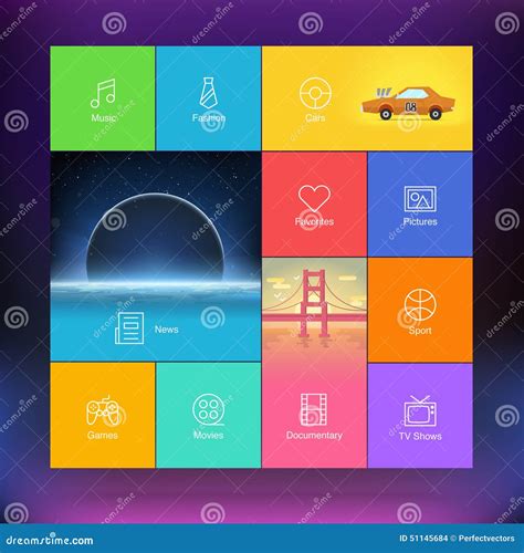 Flat Design User Interface Template Stock Vector Illustration Of Element Metro 51145684