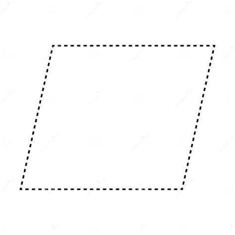Parallelogram Shape Dashed Symbol Vector Icon For Creative Graphic Design Element Stock Vector