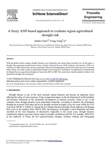 A Fuzzy Anp Based Approach Pdf Water Resources Drought