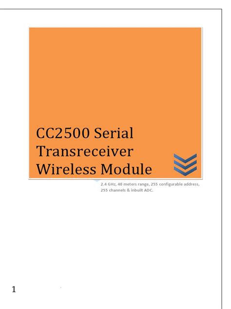Cc2500 Serial Transreceiver Wireless Module Pdf Analog To Digital