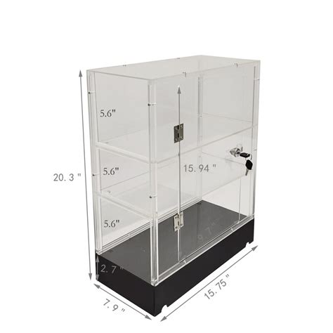 Fixturedisplays Clear Cabinet Acrylic Display Removable Shelf Case