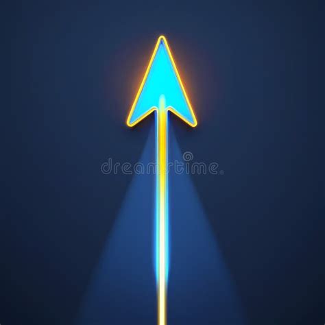 Electric Blue Neon Arrow With Futuristic Circuit Design Stock Image