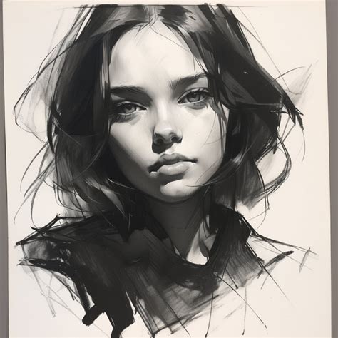 Charcoal Medium 1girl So Image Created By Tensorart