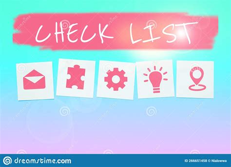 Conceptual Display Check List Word Written On Items Required Things To