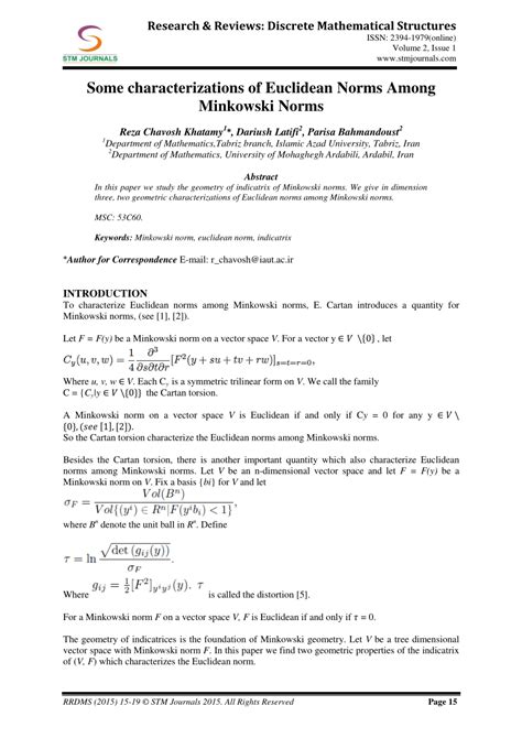 pdf some characterizations of euclidean norms among minkowski norms
