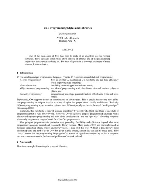 Informit Stroustrup Bjarne C Programming Styles And Libraries