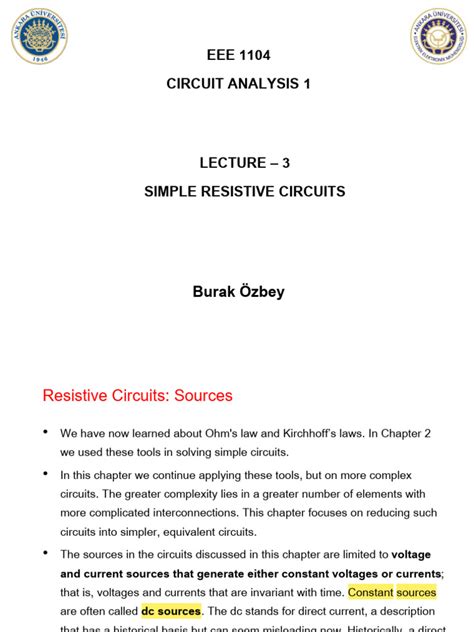 2 Simple Resistive Circuit Pdf Series And Parallel Circuits