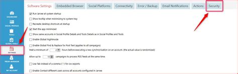 The Security Tab Jarvee