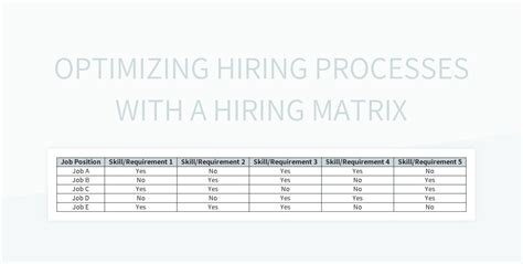 Optimizing Hiring Processes With A Hiring Matrix Excel Template And