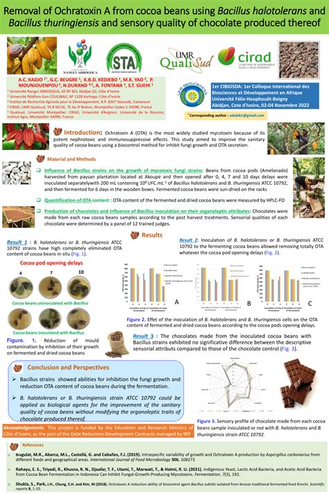 Pdf Removal Of Ochratoxin A From Cocoa Beans Using Bacillus Halotolerans And Bacillus