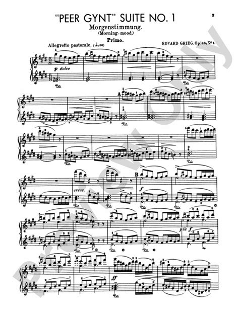 Grieg Peer Gynt Suite No 1 Op 46 Piano Duet 1 Piano 4 Hands