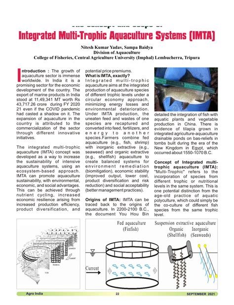 PDF Concept And Scope Of Integrated Multi Trophic Aquaculture IMTA