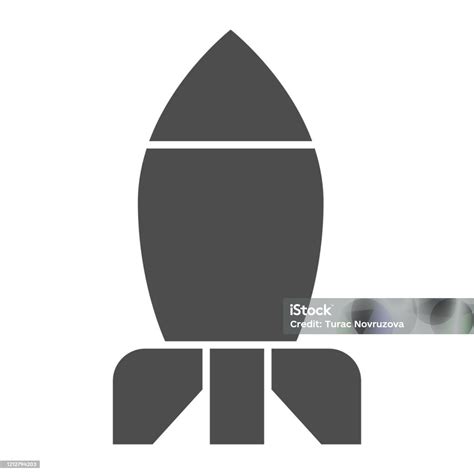 로켓 솔리드 아이콘입니다 흰색 배경에 폭탄 미사일 무기 또는 우주선 기호 문말 스타일의 그림 모바일 개념 및 웹 디자인에 대한 군사 또는 전쟁 기호 벡터 그래픽 개념에 대한