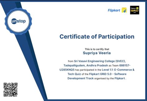 Supriya Veerla On Linkedin Unstop Flipkartgrid Participation