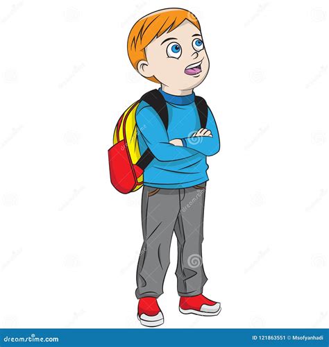 Muchacho De La Historieta Que Mira Para Arriba Ilustración Del Vector