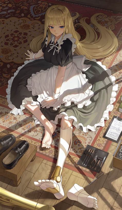 女仆插画师goback的脚底插画图片 Bobopic
