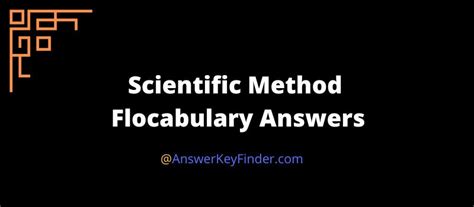 Scientific Method Flocabulary Answers 2025 [free Access] Answerkeyfinder